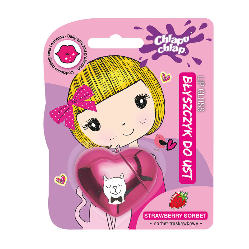 CHLAPU CHLAP Błyszczyk do ust Serce - zapach truskawkowy | StrefaUrody.pl